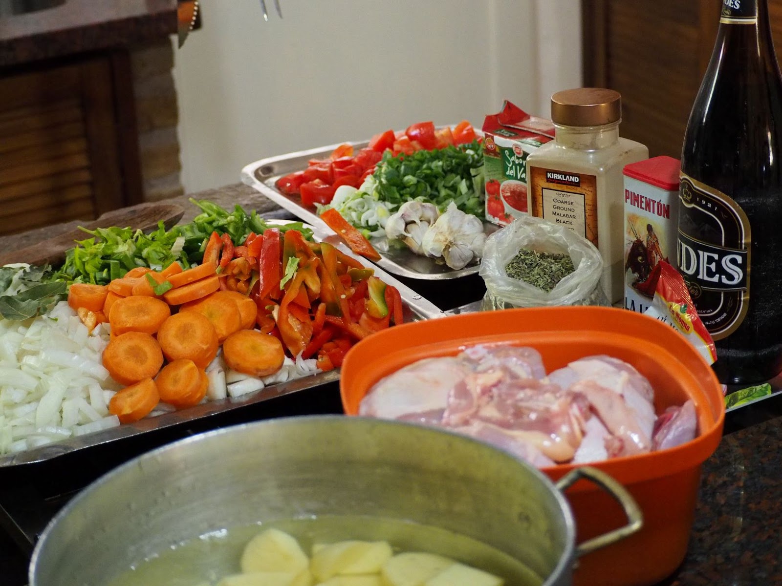 Pollo al disco con cerveza