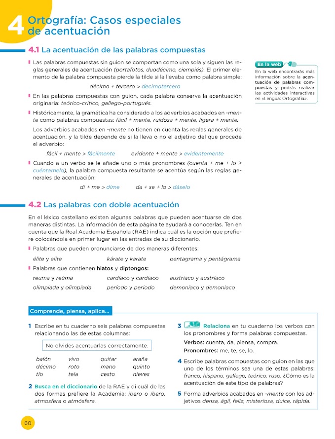 LENGUA - 2º ESO: ORTOGRAFÍA: CASOS ESPECIALES DE ACENTUACIÓN