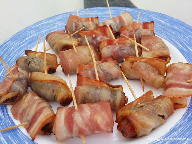 Luzmary y sus recetas caseras: DÁTILES CON BACON ( AL HORNO )
