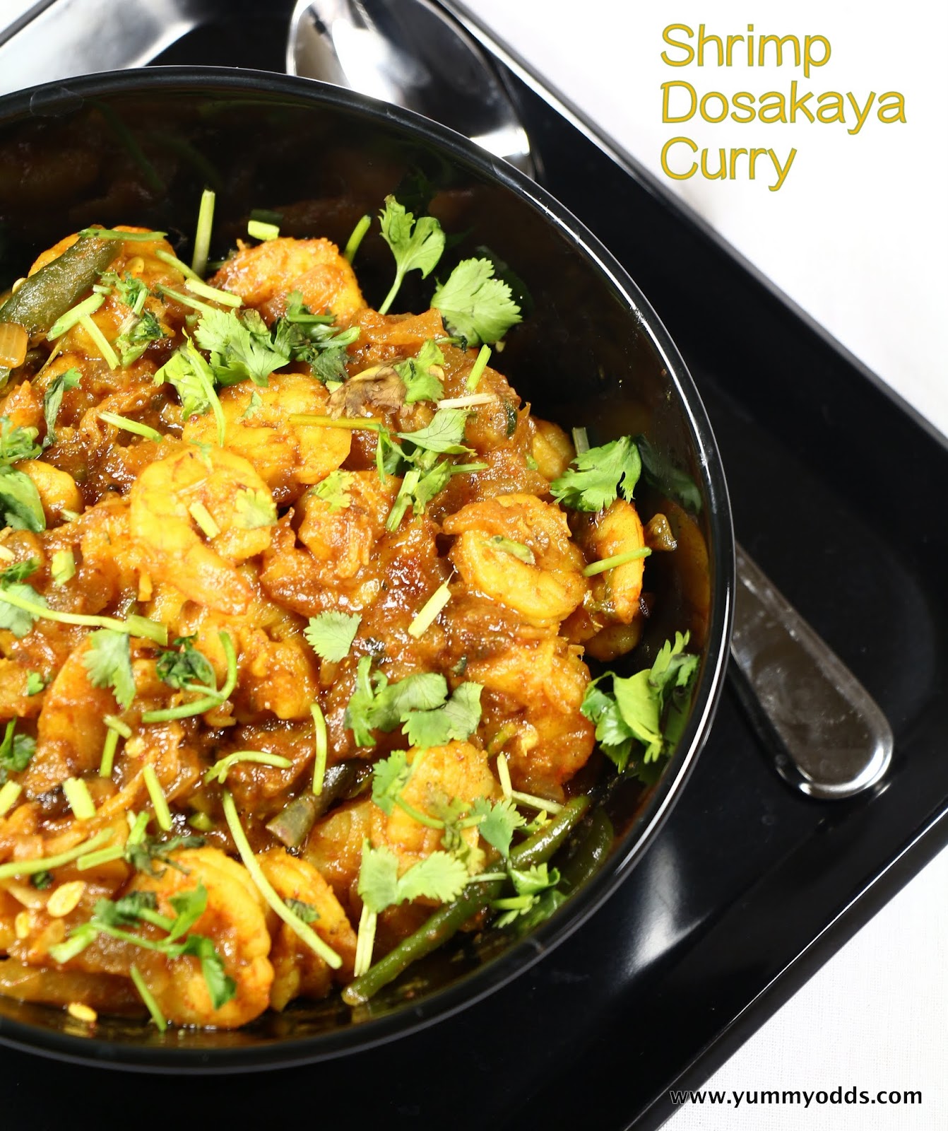 Yum! Yum! Yum!: Dosakaya Royyalu ~ Shrimp Dosakaya Curry