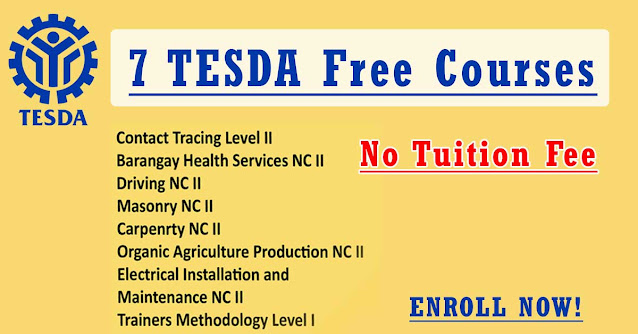 7 Free TESDA Courses (Enroll Now) No Tuition Fee