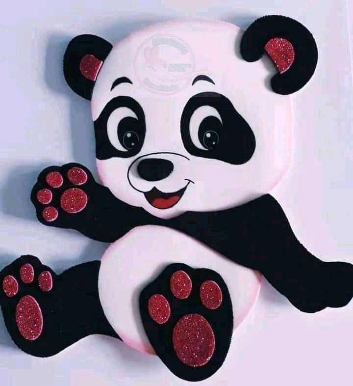 Panda com molde para imprimir | Molde para imprimir