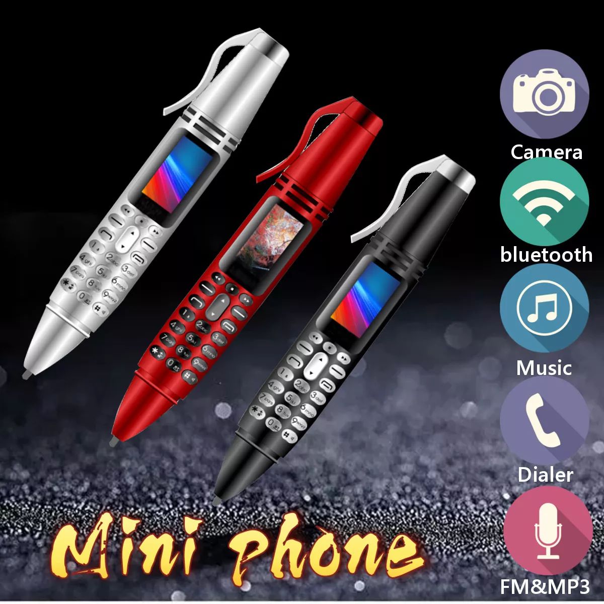SERVO K07 Tactical Pen mini Cell phone 0.96" Tiny Screen Dual SIM ...