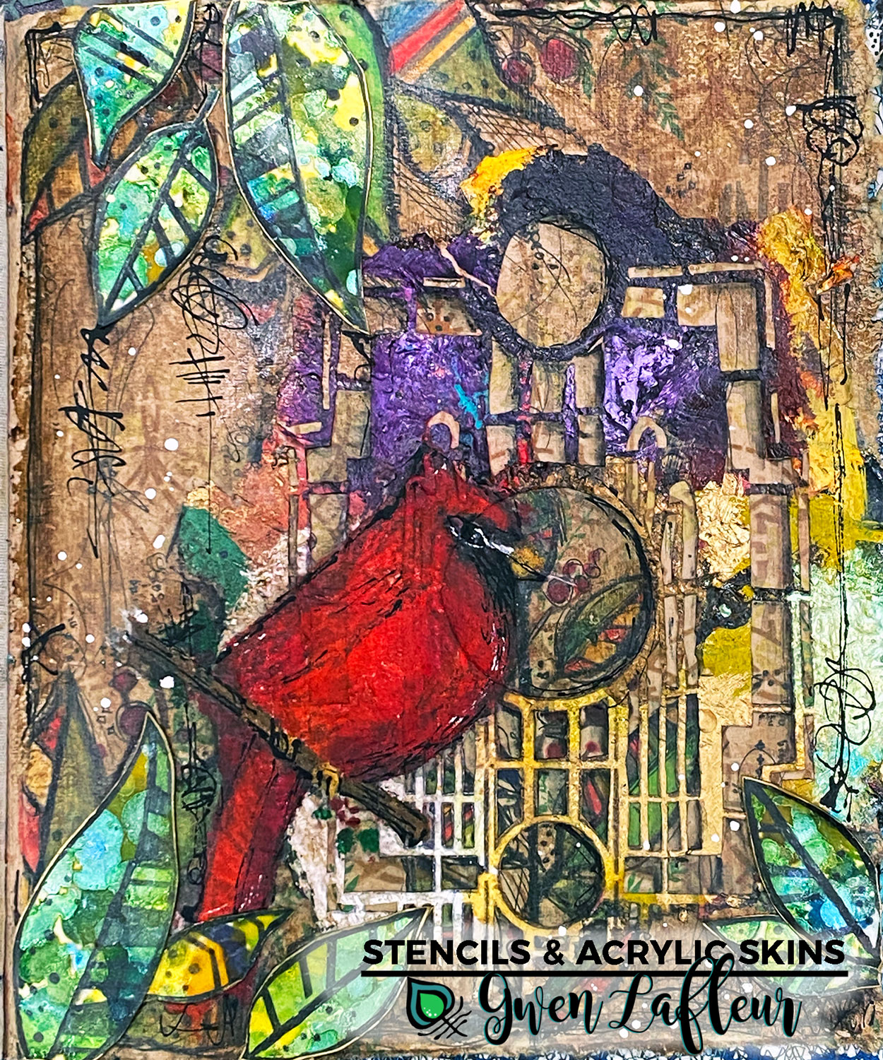 StencilGirl® Talk: Art Journaling with Stencils and Acrylic Skins