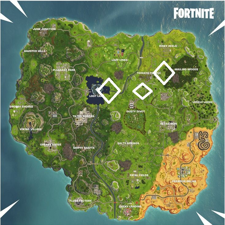 Fortnite: Season 6 Week 7 Apple Locations Map