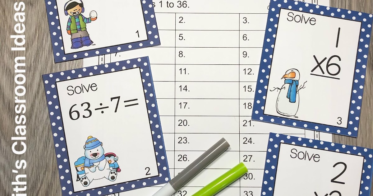 Grab These Great Winter Multiplication and Division Task Cards For Your ...
