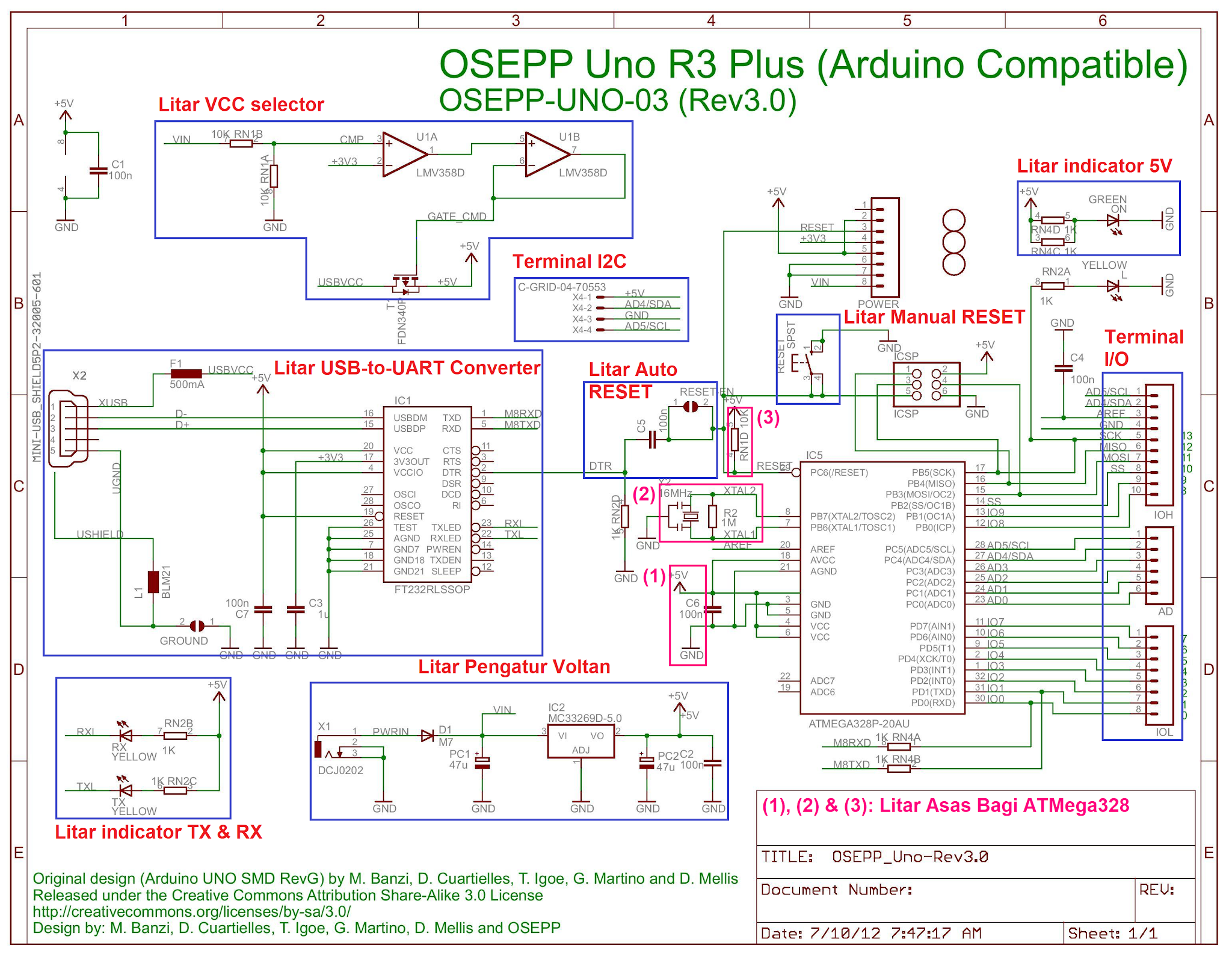 Embedded System Applications: Litar Asas ATMEGA328 Arduino UNO Compatible