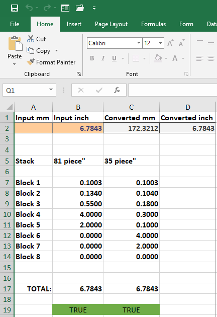 March 2021 Tip: Gage Block Excel Calculator Program