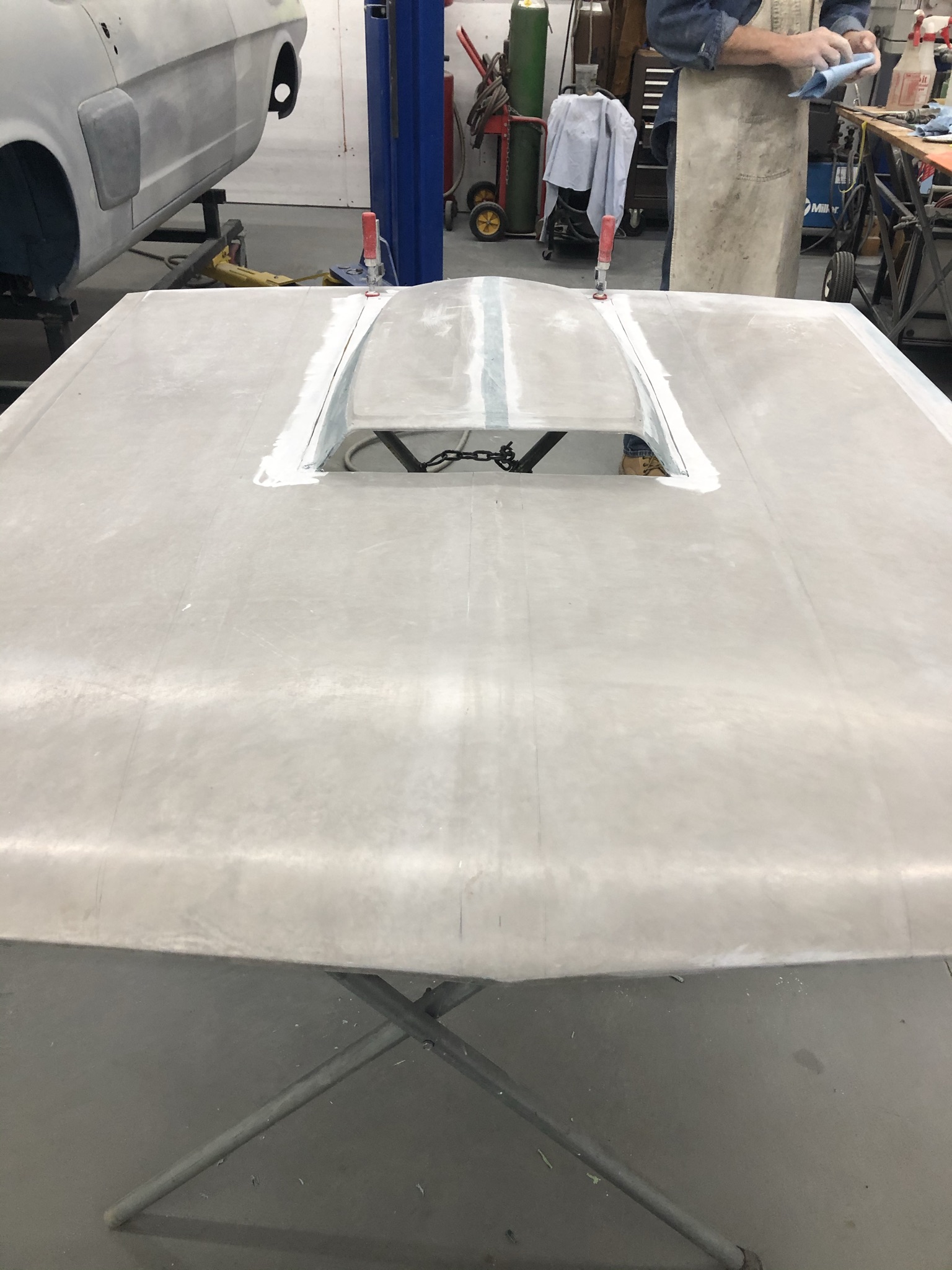 Mustang Restoration: How the hood scoop modification was done