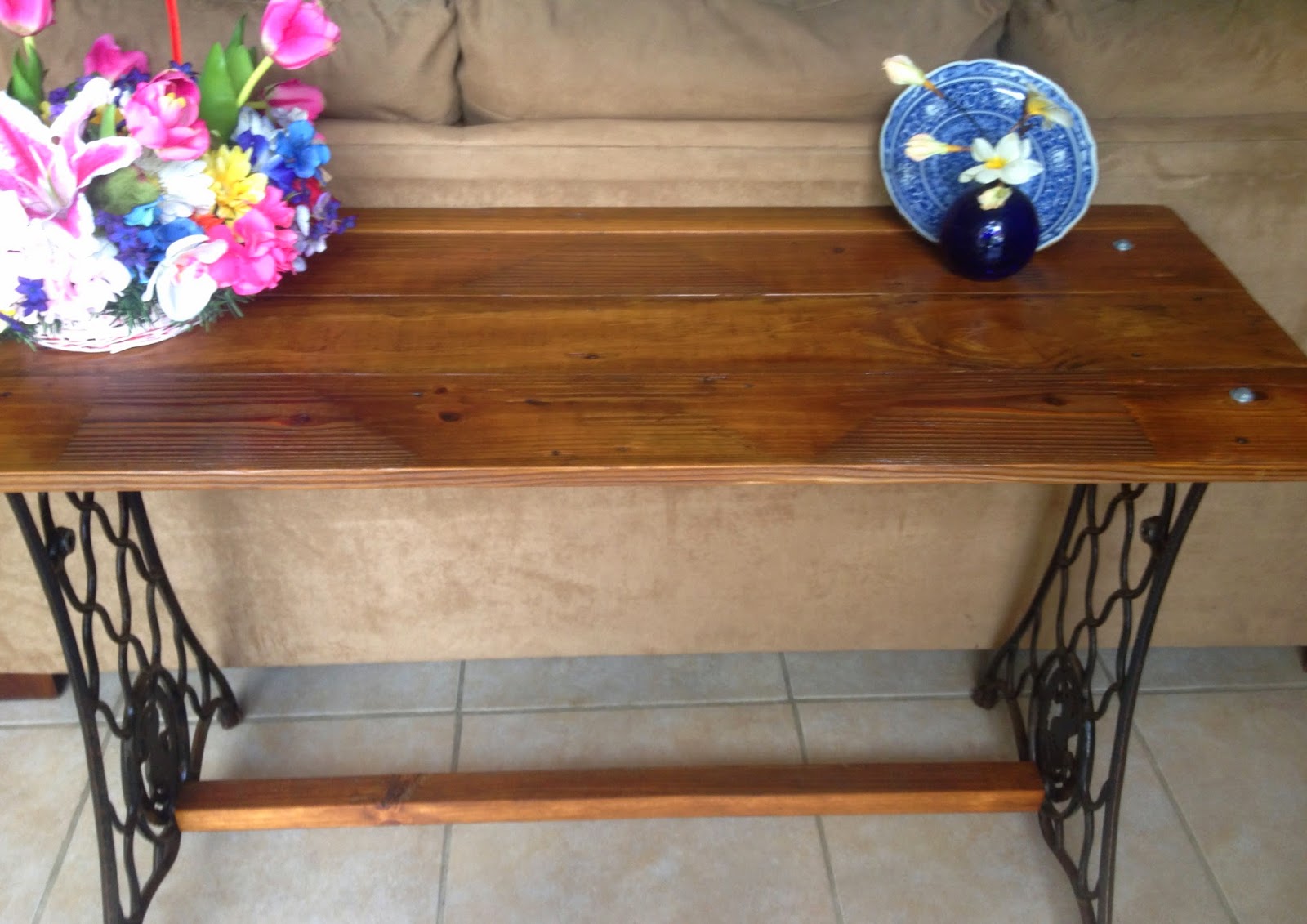 Sofa Table. Console Table. Singer Sewing Machine Legs