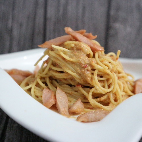 Resep La Fonte Spaghetti Sosis Bumbu Sate - food n woman @nitalanaf