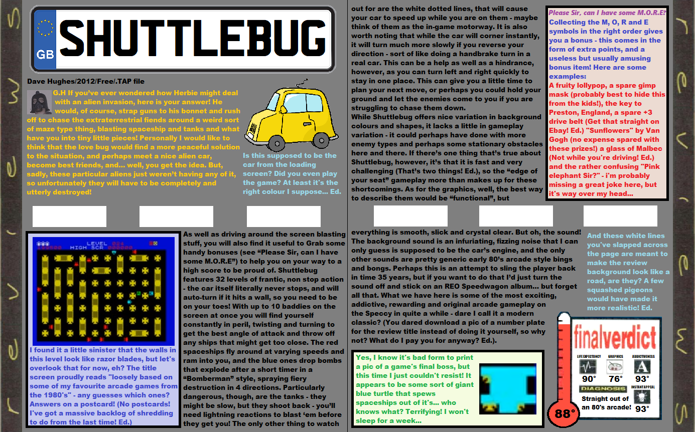 Indie Retro News: Shuttlebug - A ZX Spectrum homebrew review by The ...