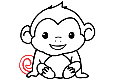 Cara Menggambar Monyet Dengan Mudah Lengkap