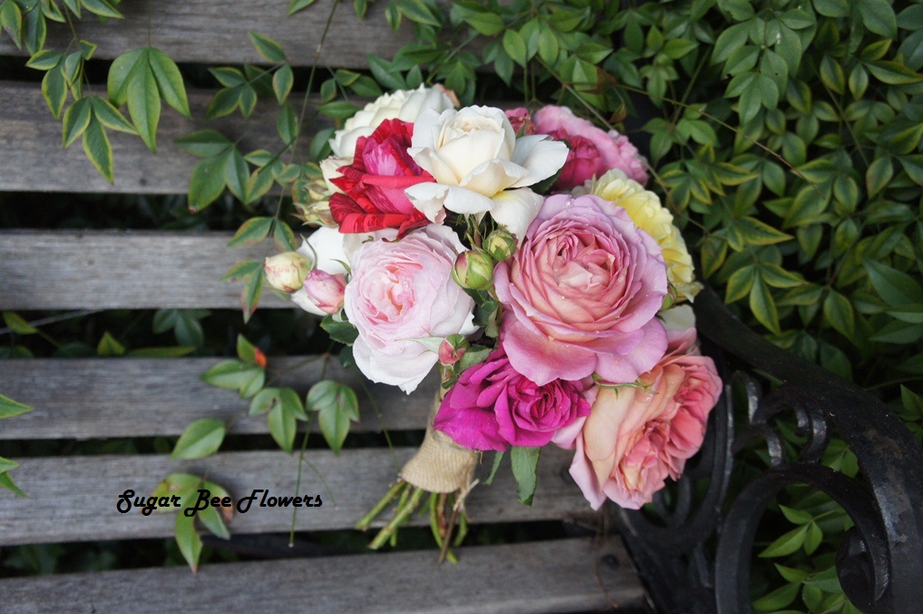 Sugar Bee Flowers: Old English rose bouquet