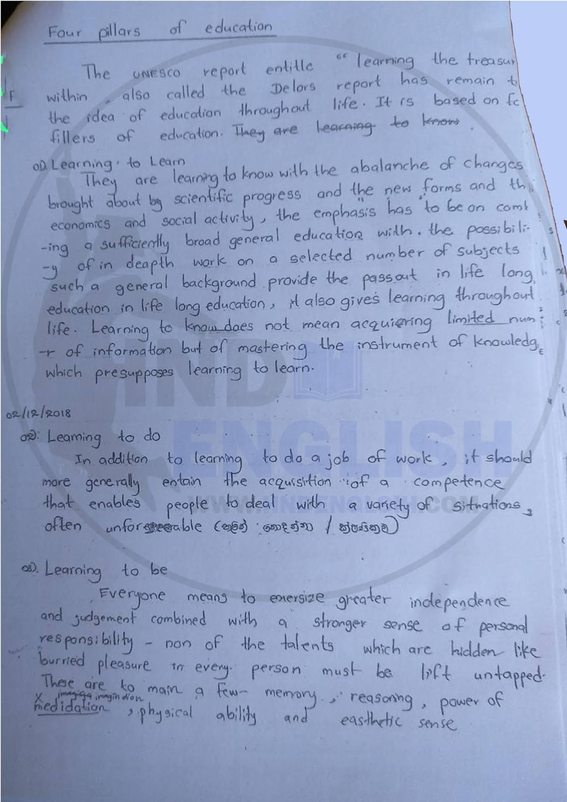 Full Notes | Principles Of Education | 2nd Yr - 2nd Sem