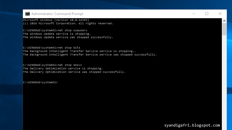 Cara Ampuh Mematikan Update Otomatis Windows 10 Melalui CMD - Syandi Gafri