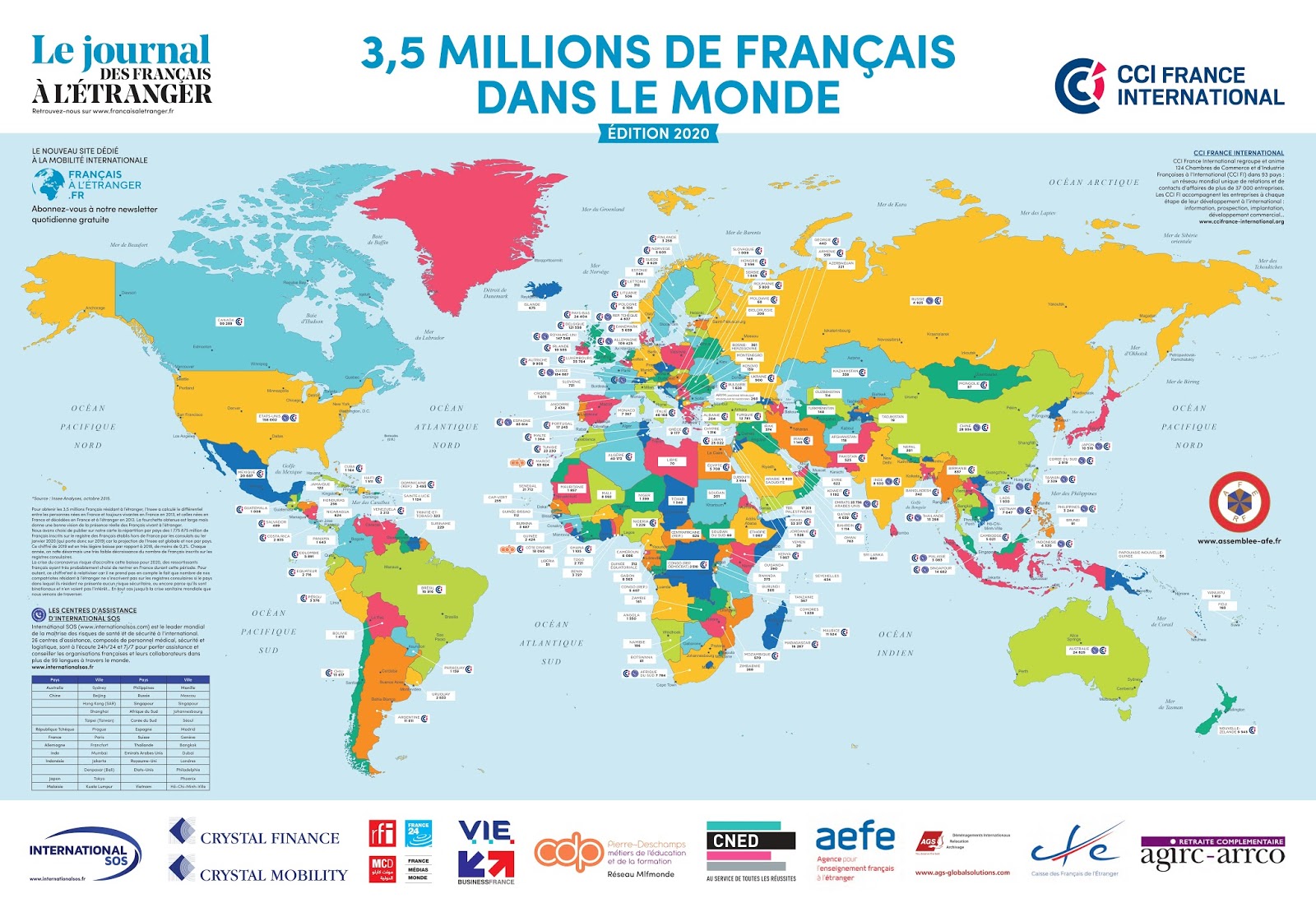 TICs en FLE: Carte des français dans le monde ( 2020 )