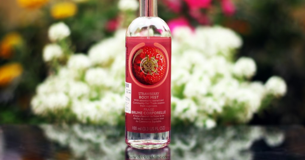 The Body Shop Strawberry Body Mist Review - Deck and Dine