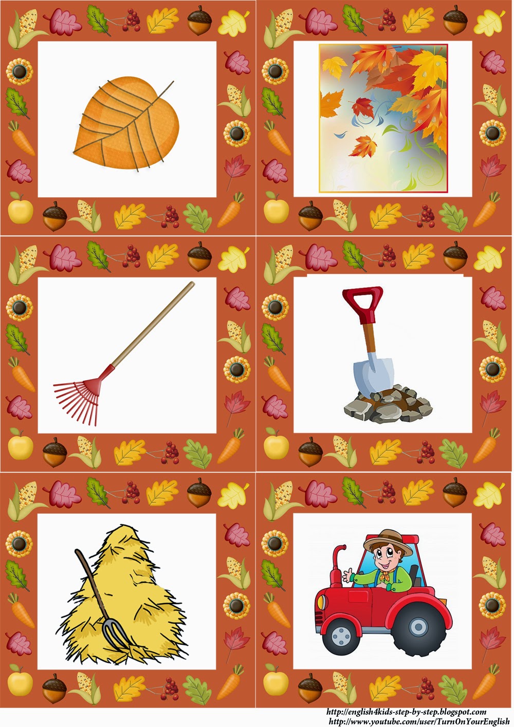 Fall / Autumn Flashcards and Vocabulary Cards