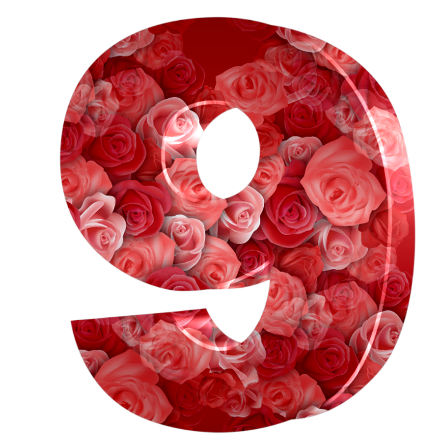 M. Michielin Alphabets: RED ROSES SEAMLESS ALPHABET, NUMBERS AND ICONS PNG