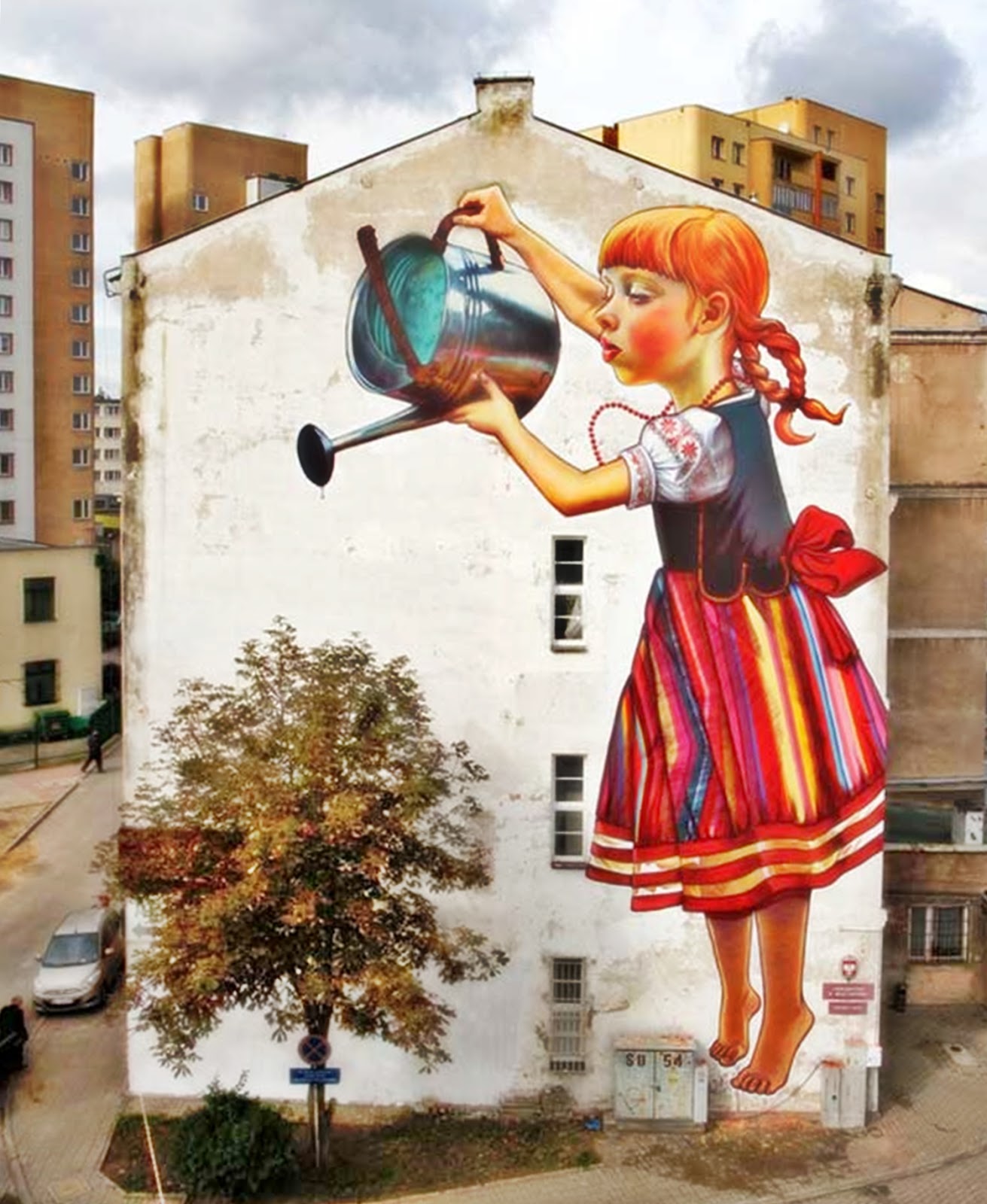 Mil Coisas e imagens: Arte de rua relevante: a menina e o regador de ...