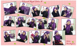 Gambar Tutorial Cara Pakai Hijab Modern Syar'i