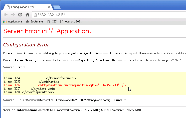 Asp C Asp Configuration Error Server Error In Application