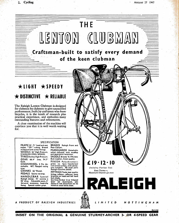 ON THE DROPS: Raleigh Clubmans: 1946-1951
