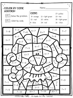 An Apple For The Teacher: Presidents' Day Color By Number