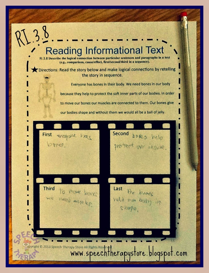 Speech Therapy: 3rd Graders and Common Core Ideas