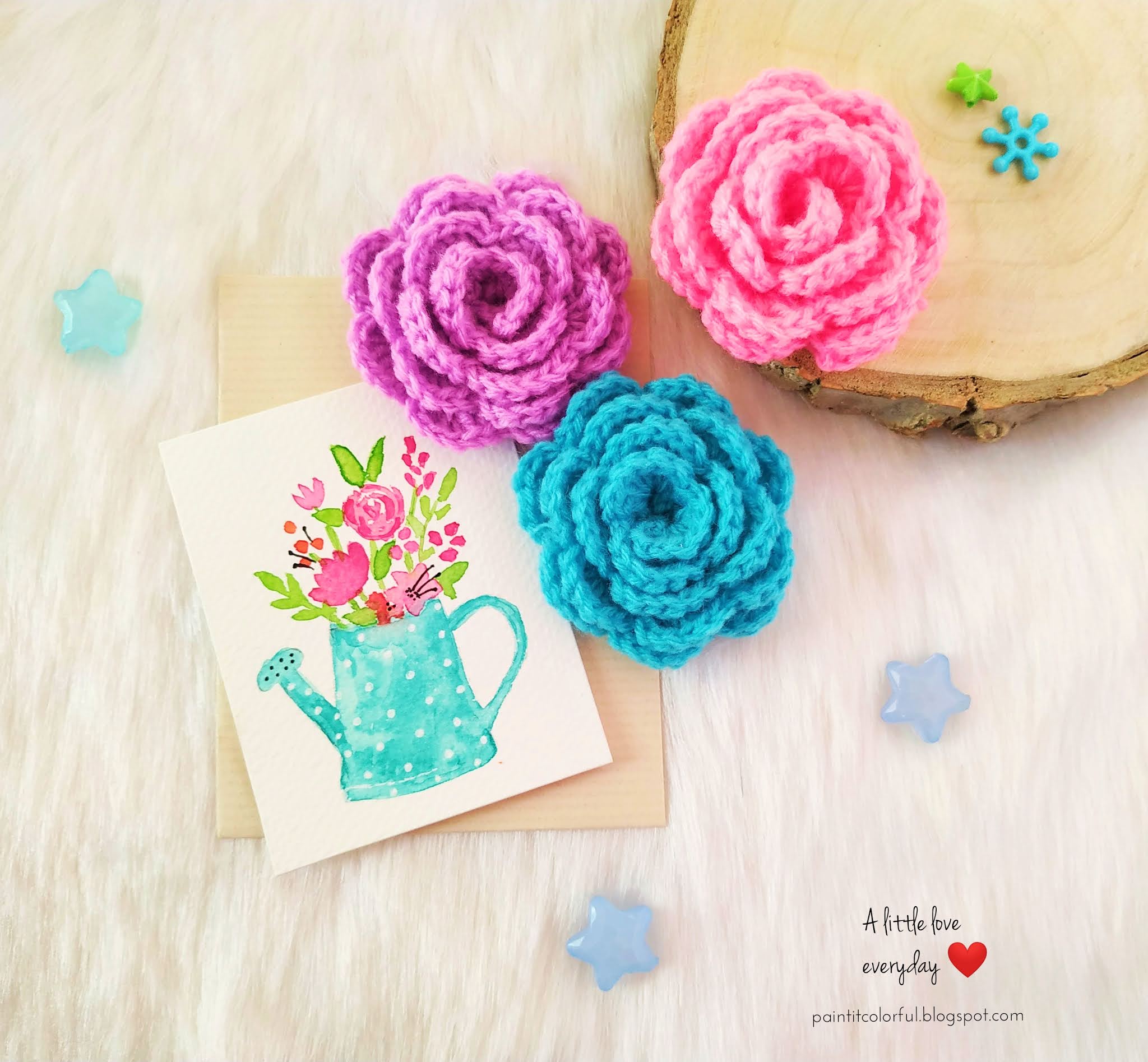 Crochet Rose free pattern - A little love everyday!