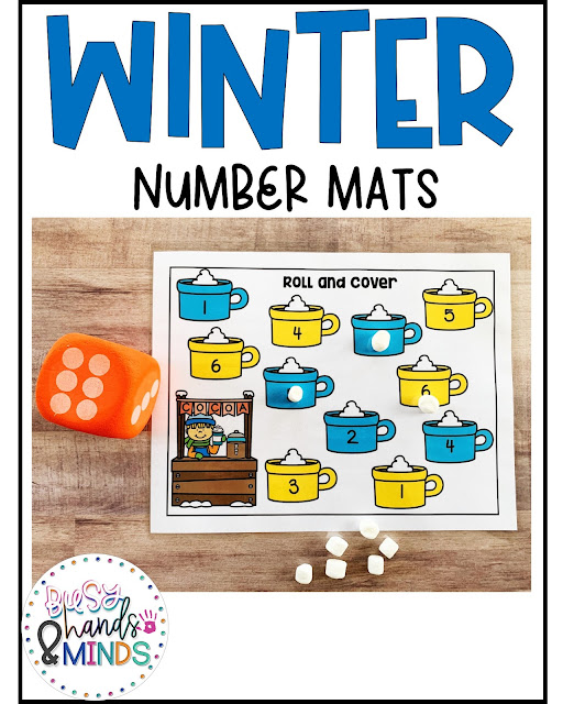 Winter Number Mats for Preschool | Busy Hands and Minds