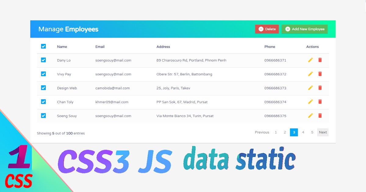 Bootstrap Crud Data Table For Database With Modal Form