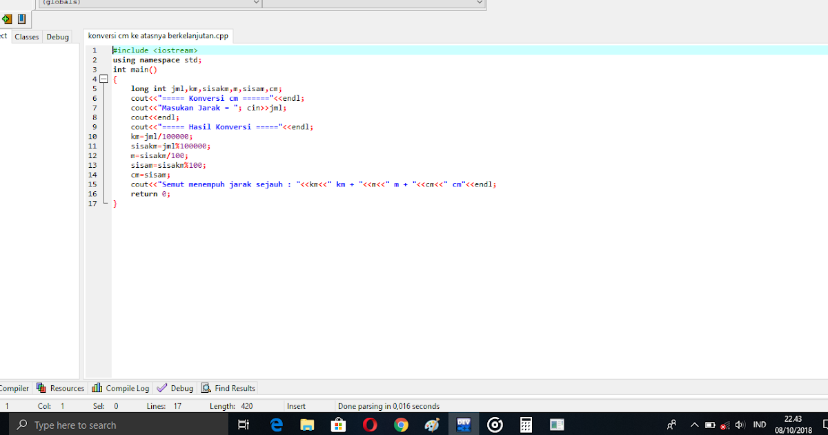 5 Contoh Program C++ Sederhana Konversi Suhu, Jam, jarak, Uang Pecahan ...