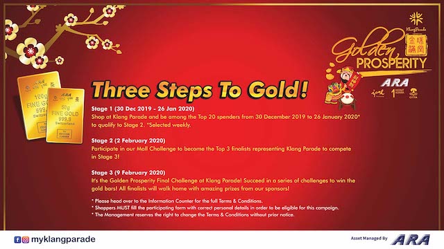 Win Gold Bars - ‘Golden Prosperity’ CNY Campaign @ ARA Malls