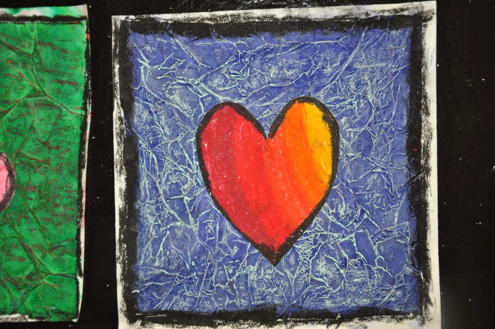 Creation Station: Jim Dine inspired Value Texture Hearts