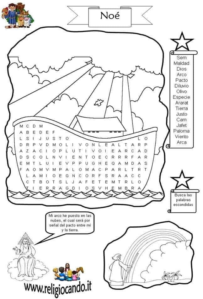 ERLIJIOKO IRAKASLEA: EL ARCA DE NOE (FICHAS INFANTIL)