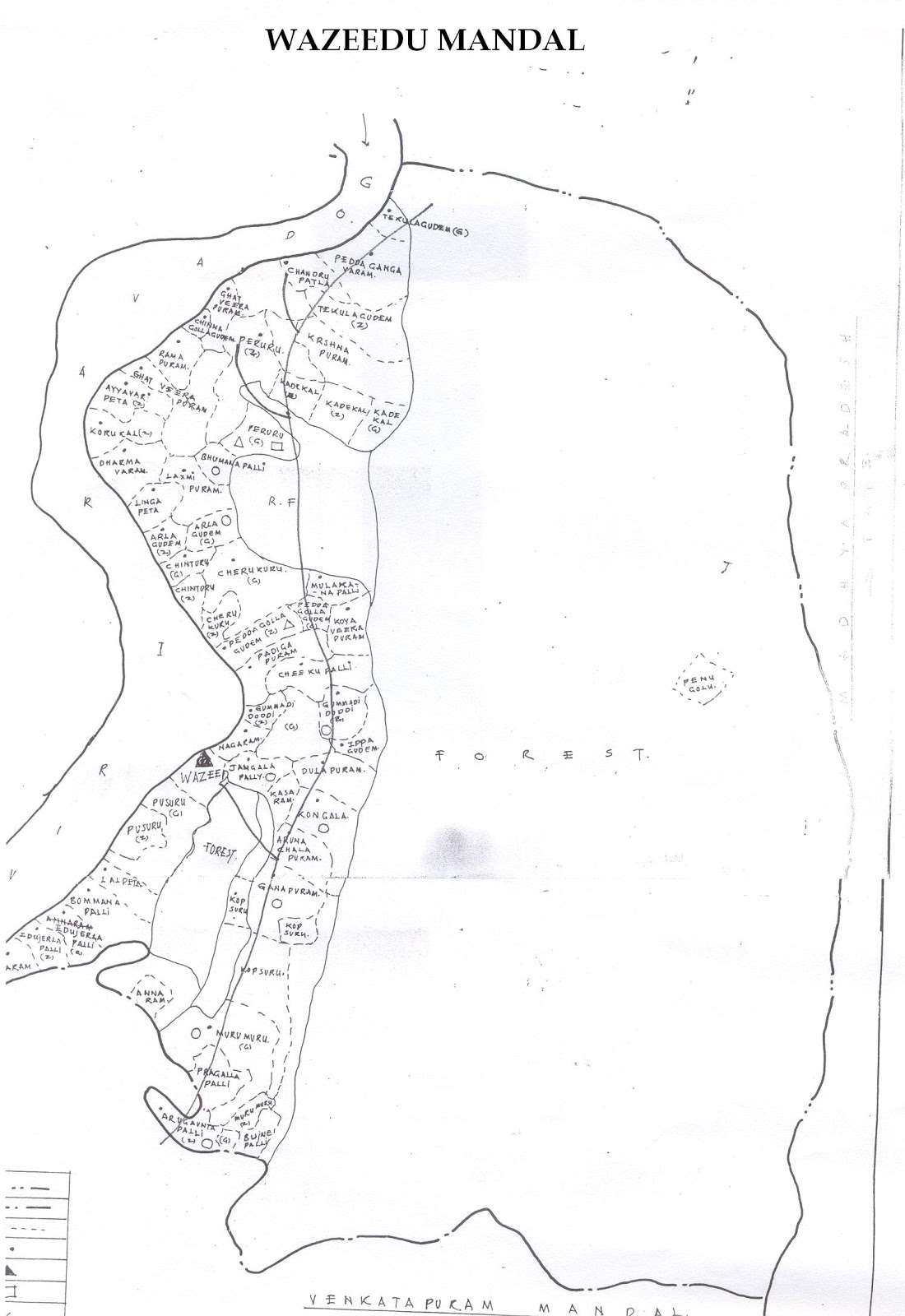 Sub-Collector's Office, Bhadrachalam: Wazeedu Mandal Map