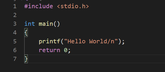 Hello World program in c