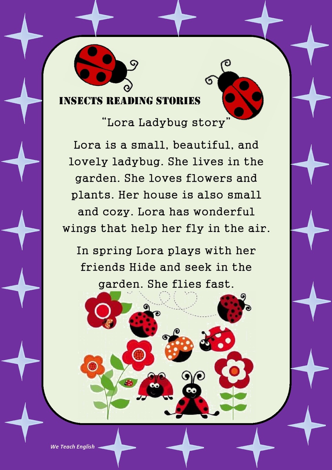 We teach English: Insects Reading Stories