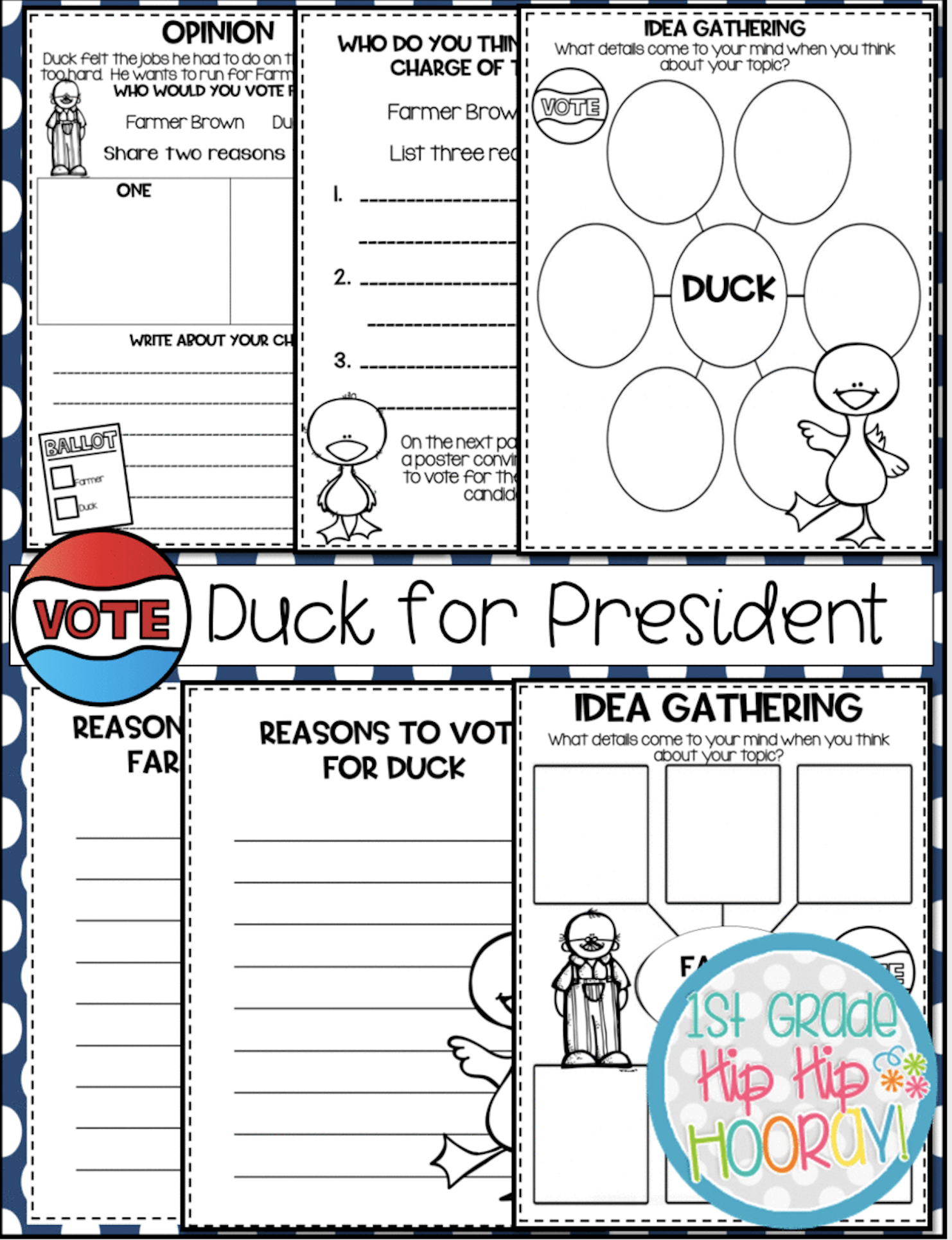 1st Grade Hip Hip Hooray!: Wonderful Stories for Election Year!