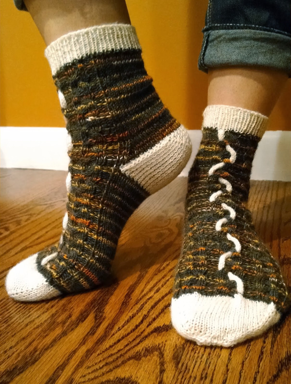 Knit A Bit Crochet Away: Pattern: Braided Cable Trail Toe Up Socks