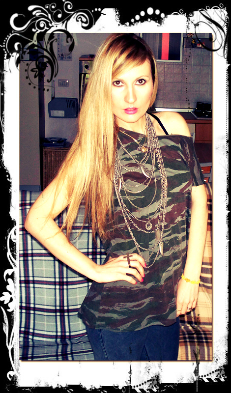 Sonia Verardo: DIY: Camo Spiked Tank Top (from my Dad's oversized Tshirt!)