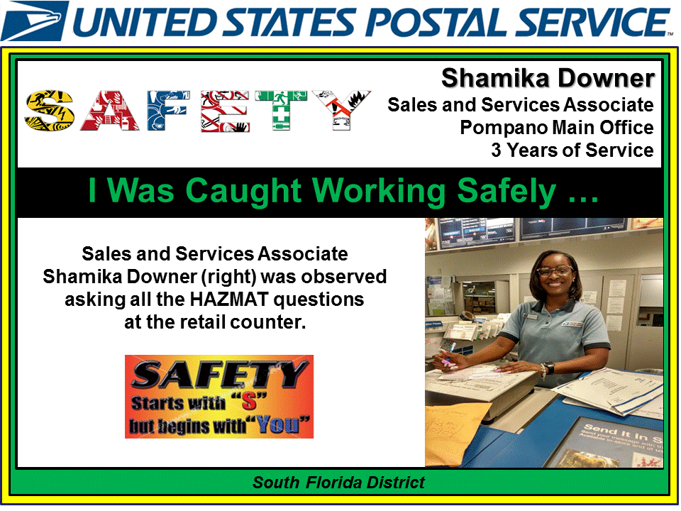 South Florida Postal Blog: 'I Was Caught Working Safely ...'
