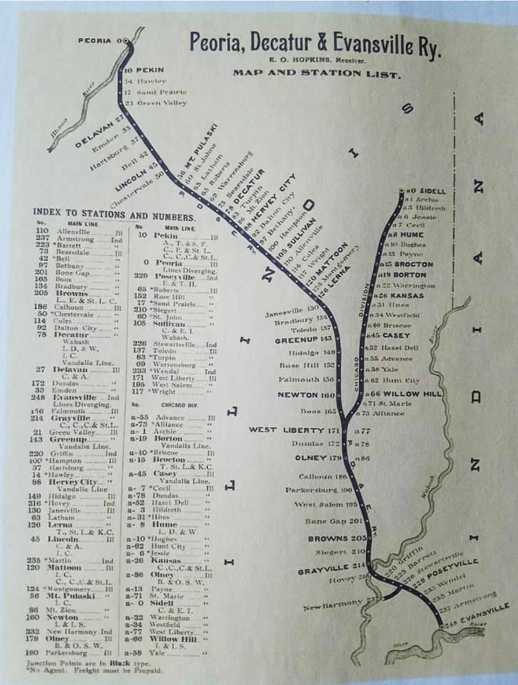 Industrial History: IC's PD&E: Peoria, Decatur & Evansville Railway ...