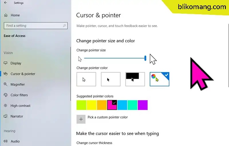 Cara Mudah Mengganti Ukuran dan Warna Kursor di Windows 10 - Bli Komang