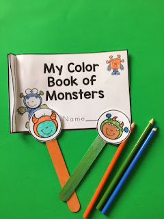 Little Monster Read and Color Books ~ Preschool Printables