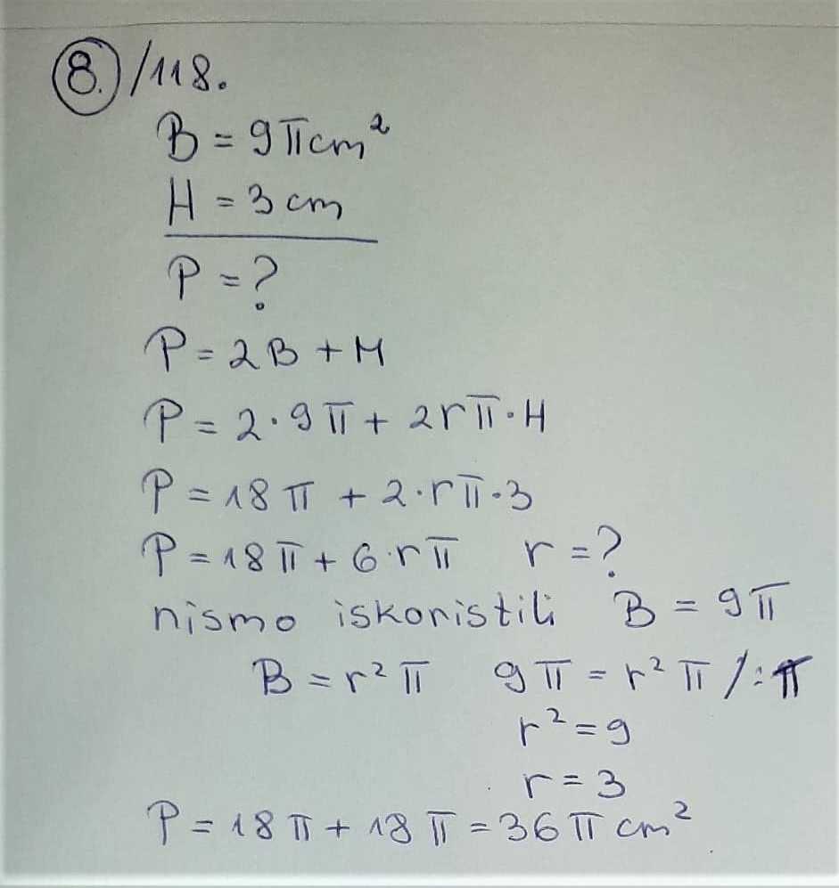 Površina valjka - vežbe