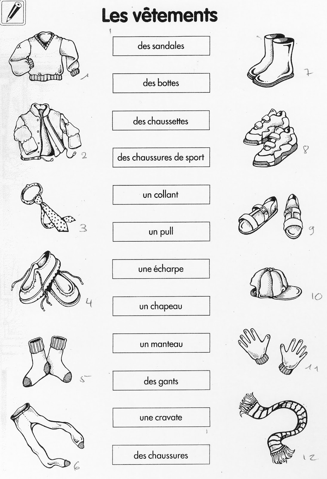 CEIP Guadajoz: FRANCÉS 3º: JUEVES 5 MAYO: LES VÊTEMENTS