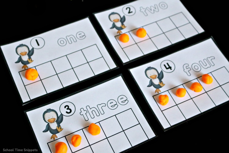 Penguin 10 Frame Printable Counting Mats | School Time Snippets